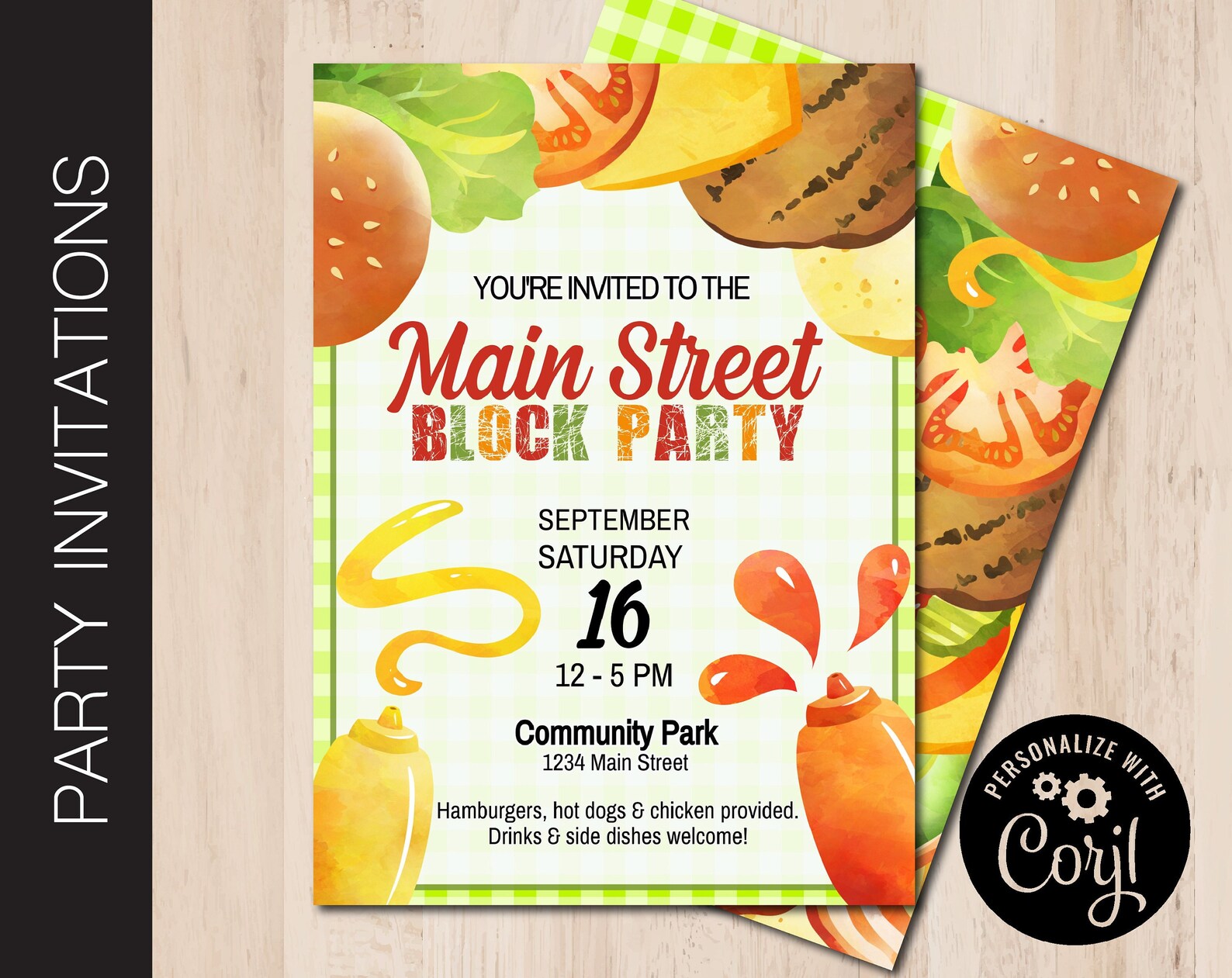 Editable NEIGHBORHOOD BLOCK Party Invitation | Barbecue | Cookout ...