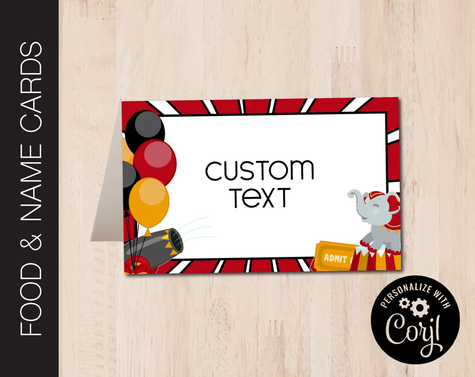 Editable CIRCUS Party Food Label Tents | Party Food Placards | Party ...