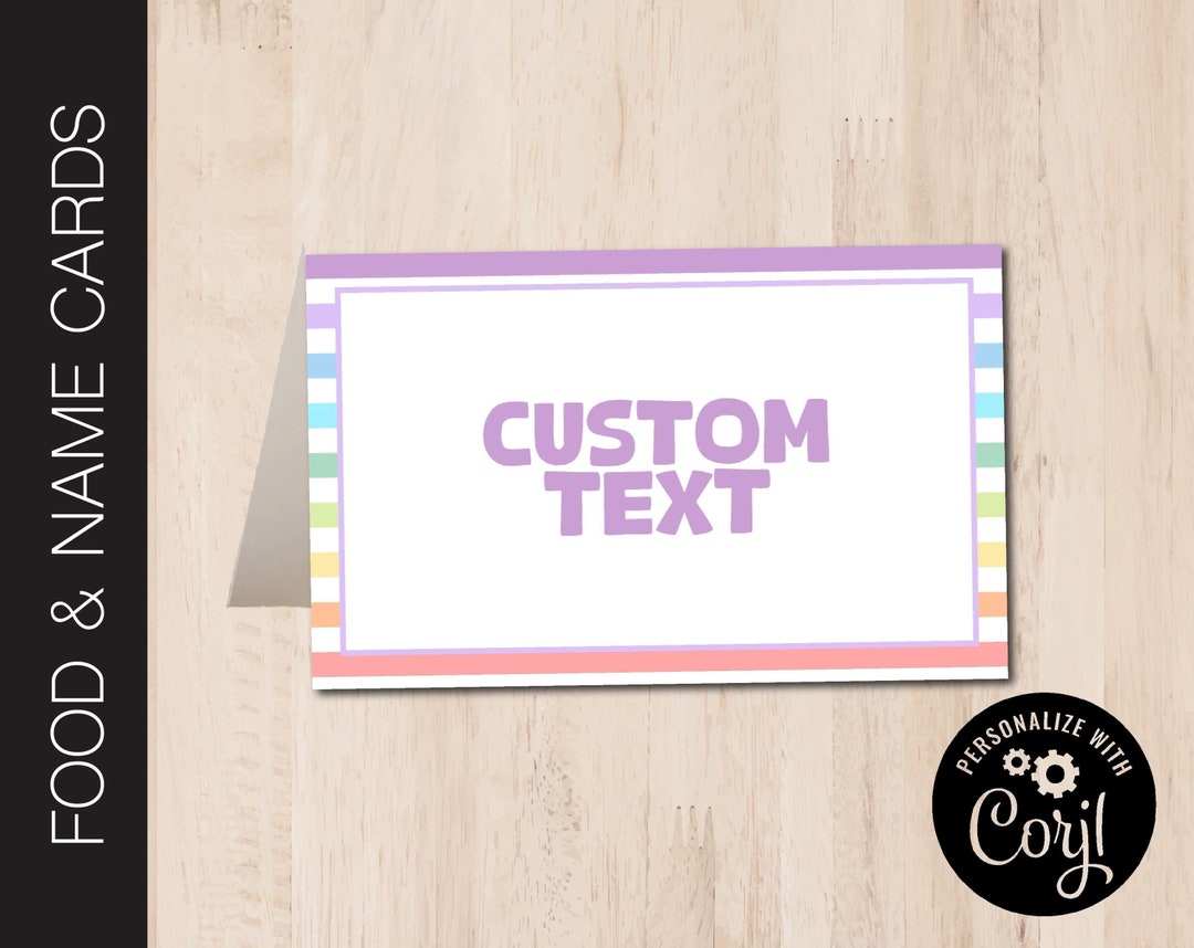 Editable PASTEL Party Food Label Tents | Party Food Placards | Party ...