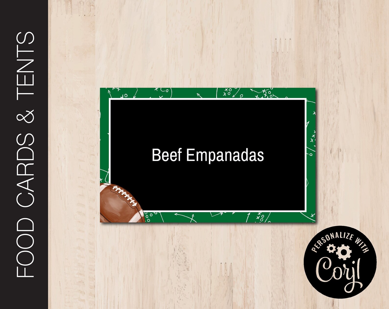 Editable FOOTBALL Party Food Label Tents | Game Day Food Placards | Big ...