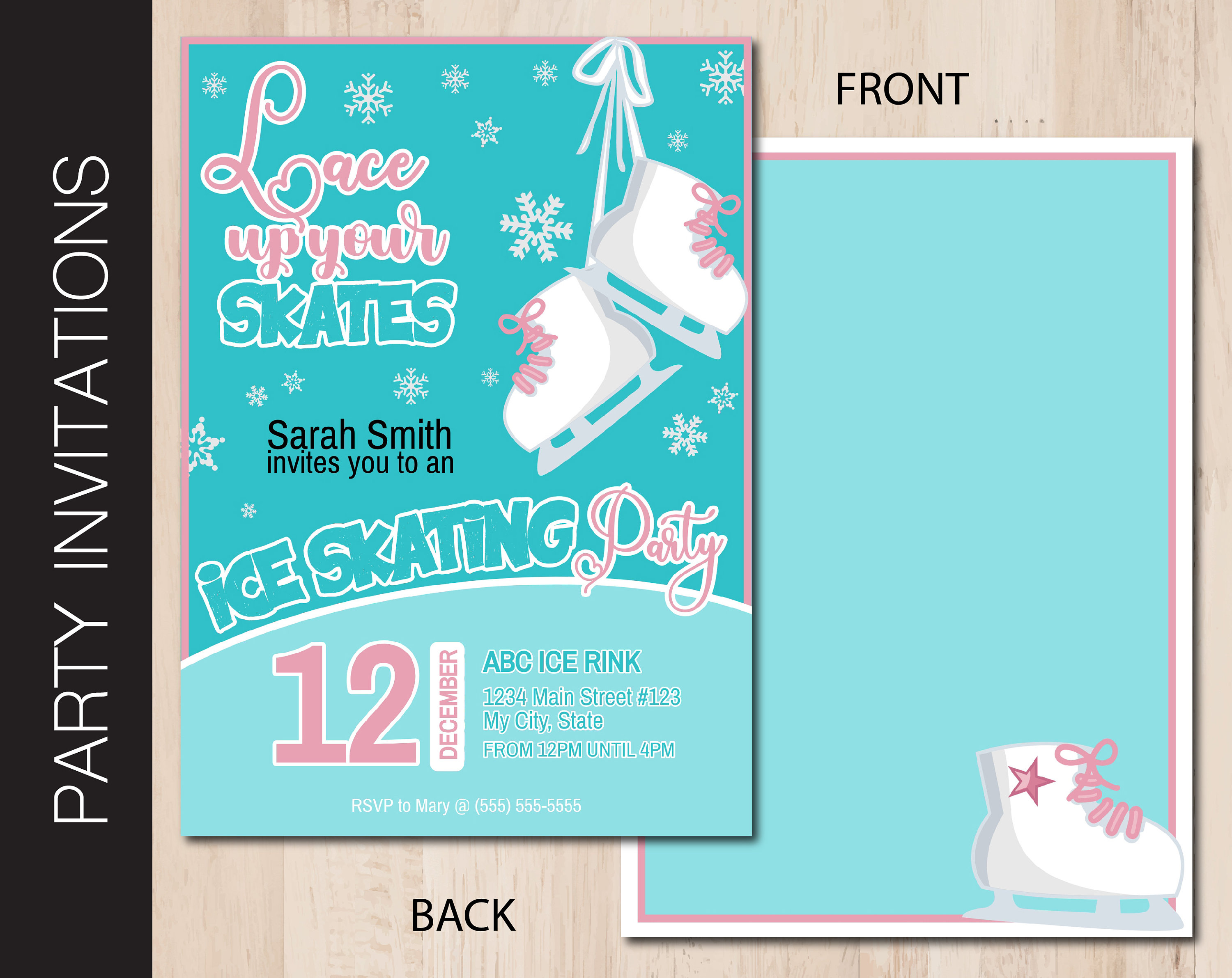 Editable ICE Skating PARTY Invitation | Ice Skate Birthday | Ice Rink ...