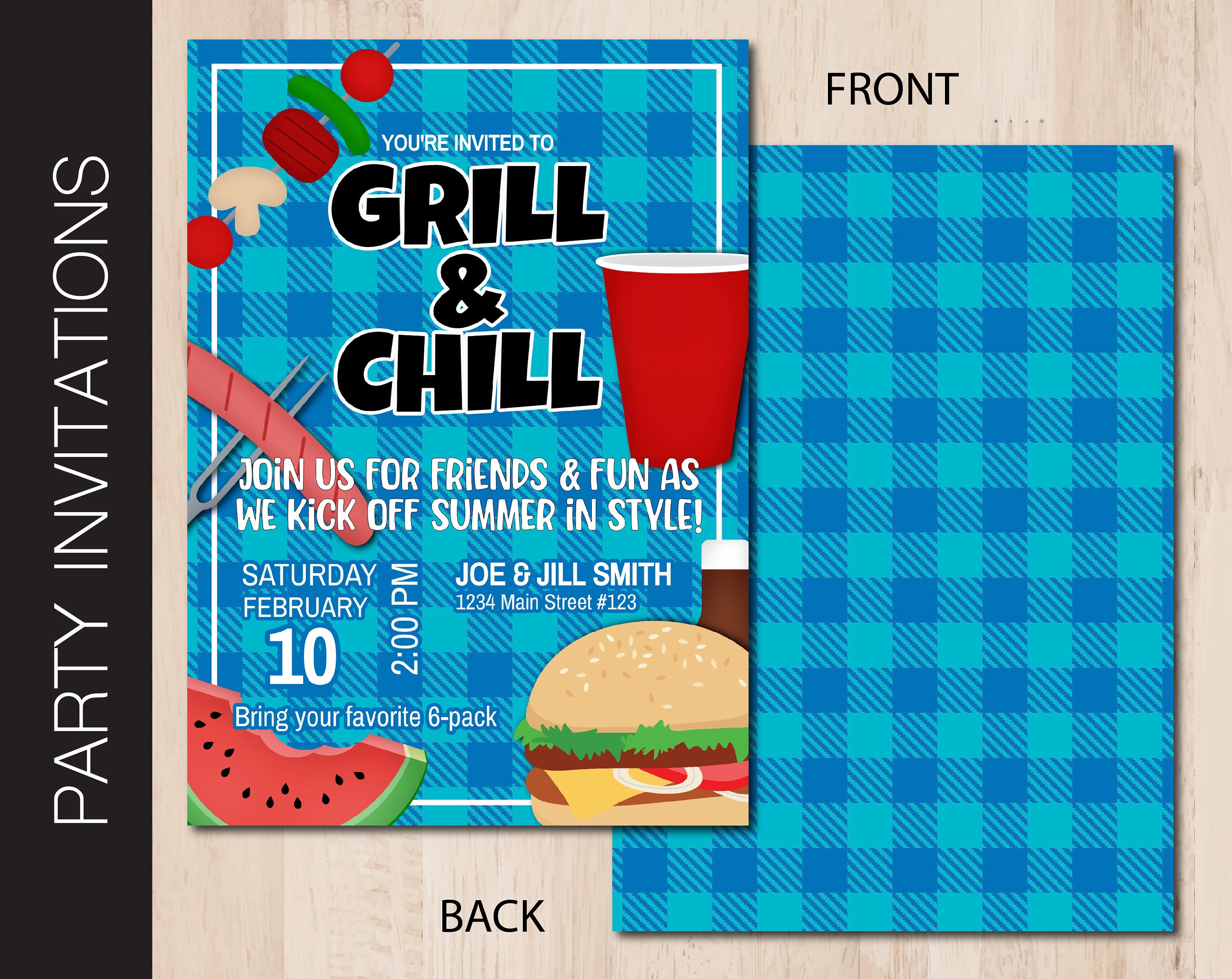 Editable CHILL & GRILL Party Invitation | Barbecue Party | Cook Out ...