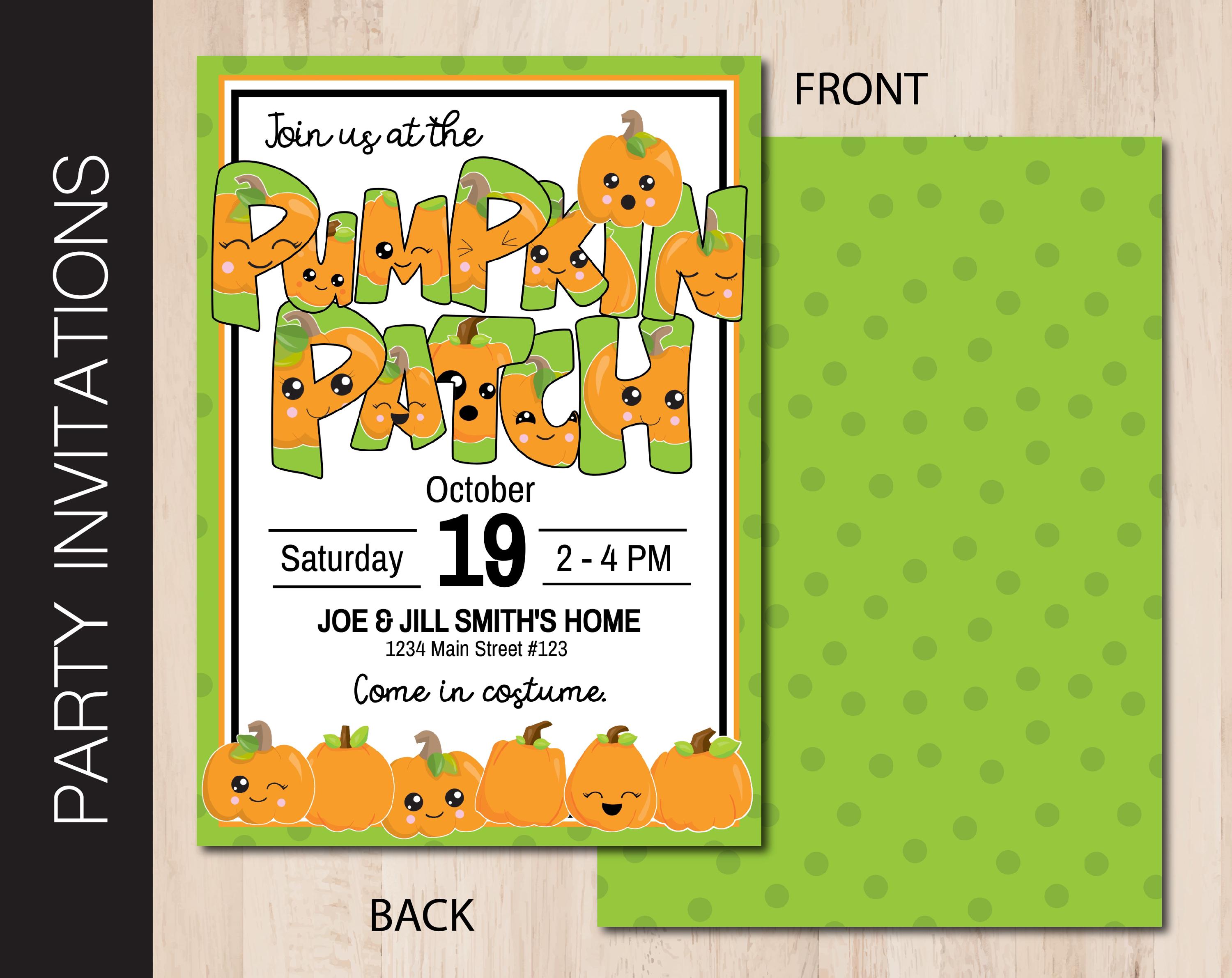 Editable Pumpkin Patch Party Invitation | Halloween Party Invite ...