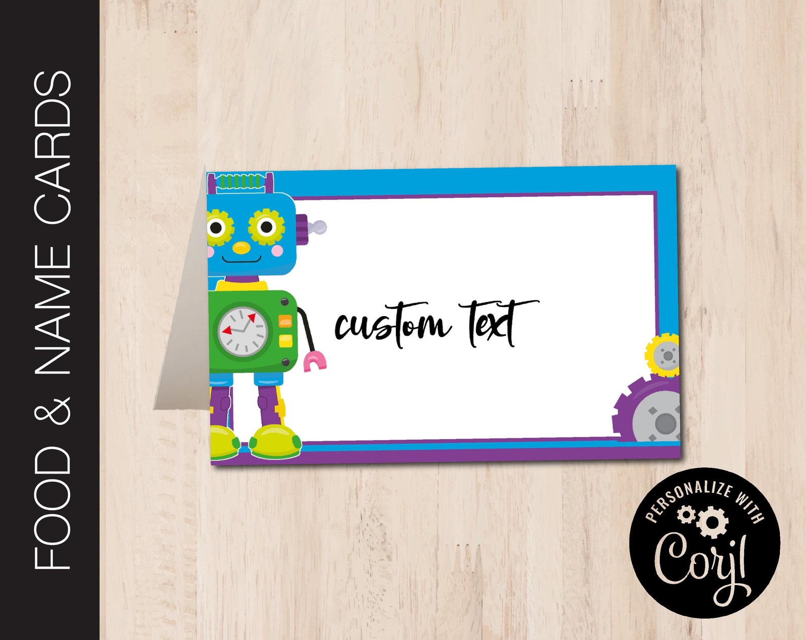 Editable ROBOTICS Party Food Label Tent | STEM Party Food Placard ...