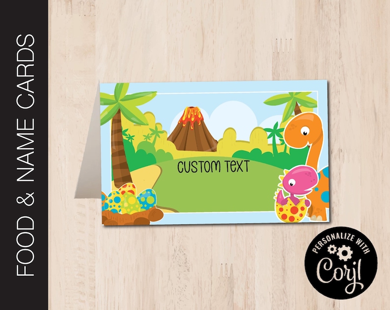 Editable DINOSAUR Party Food Label Tents | Party Food Placards | Party ...