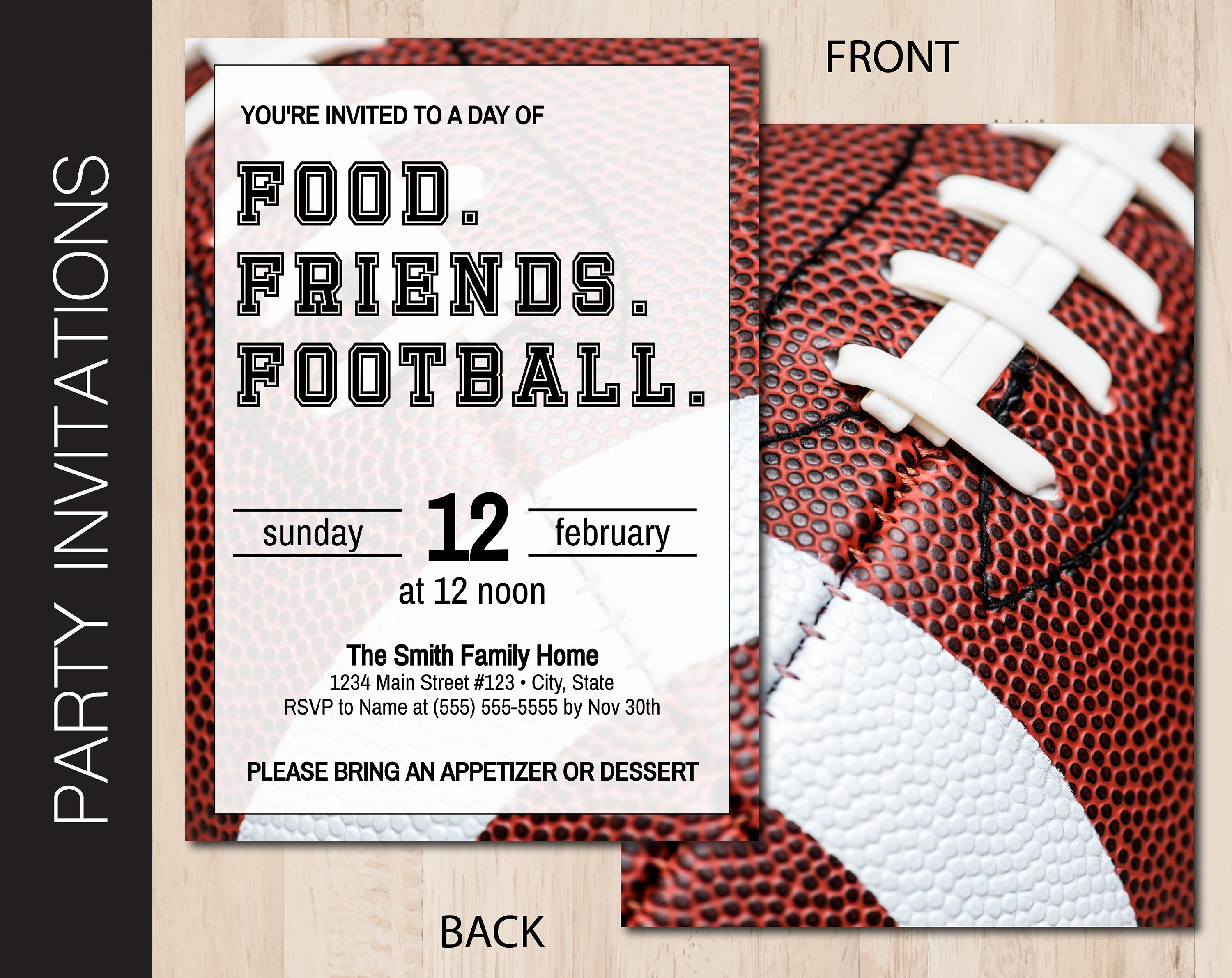 Editable FOOTBALL Party Invitation | Game Day Party | College Game ...