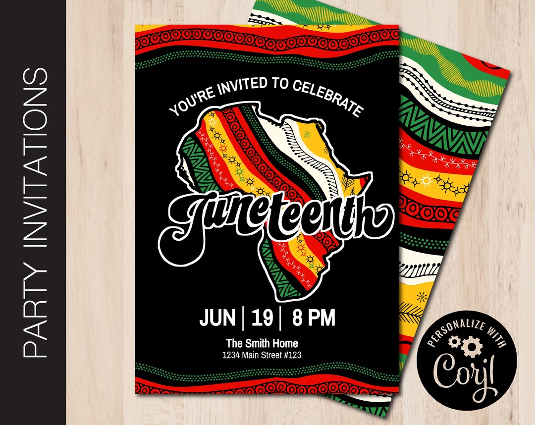 Editable JUNETEENTH Invitation Black Freedom Juneteenth Party ...