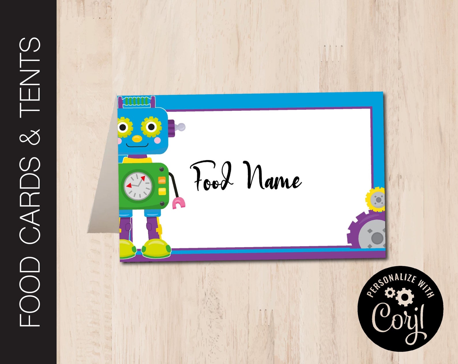 Editable ROBOTICS Party Food Label Tent STEM Party Food Placard Party ...