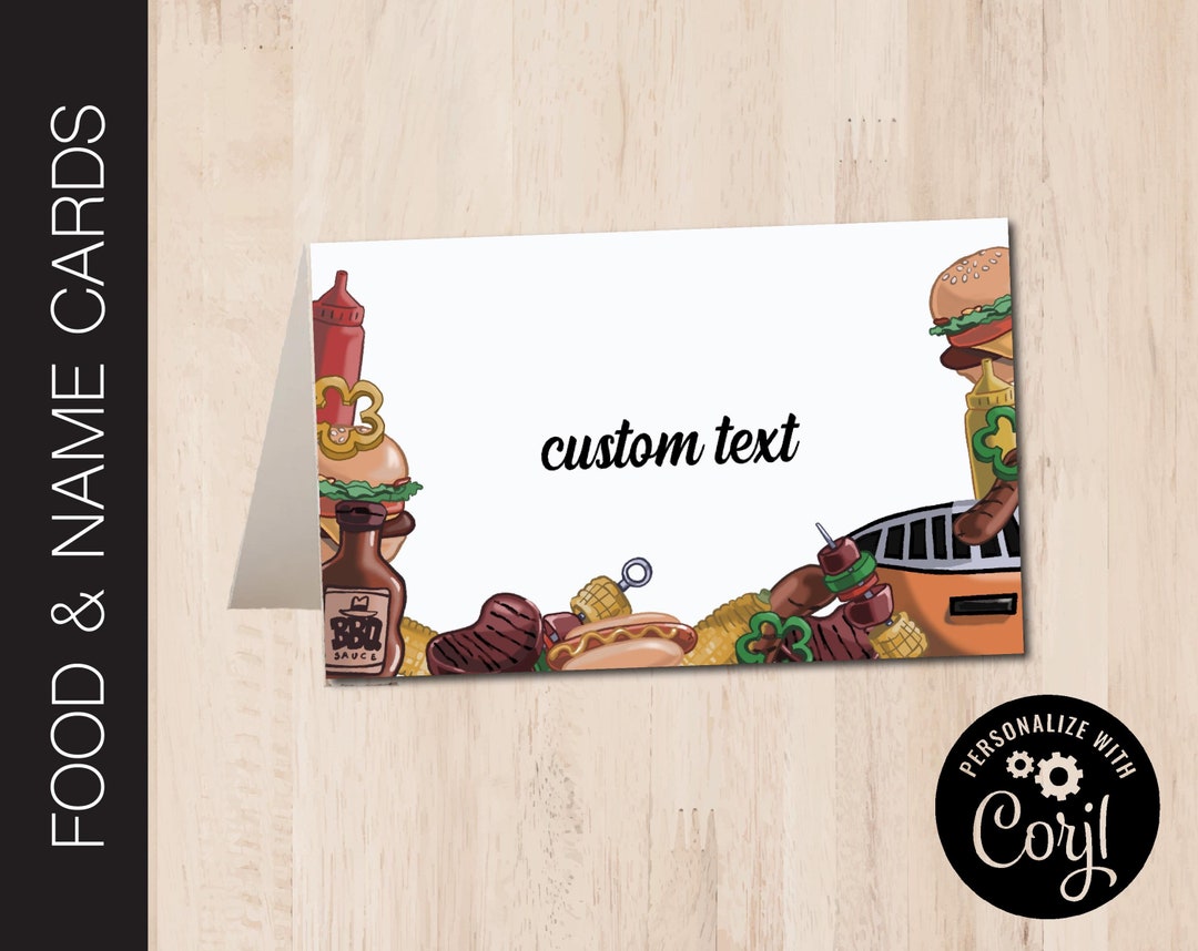 Editable BARBECUE Party Food Label Tents | Party Food Placards | Party ...