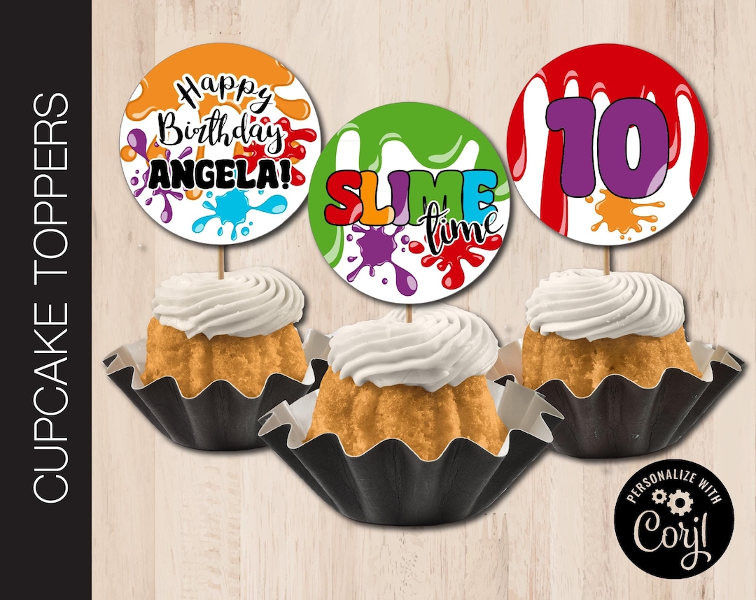 Printable SLIME Party Cupcake Topper | Birthday Party | Food Picks ...