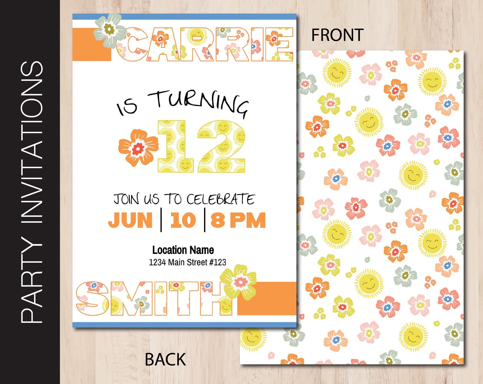 Editable Name Birthday Party Invitation | Adult Birthday Party | Kid ...