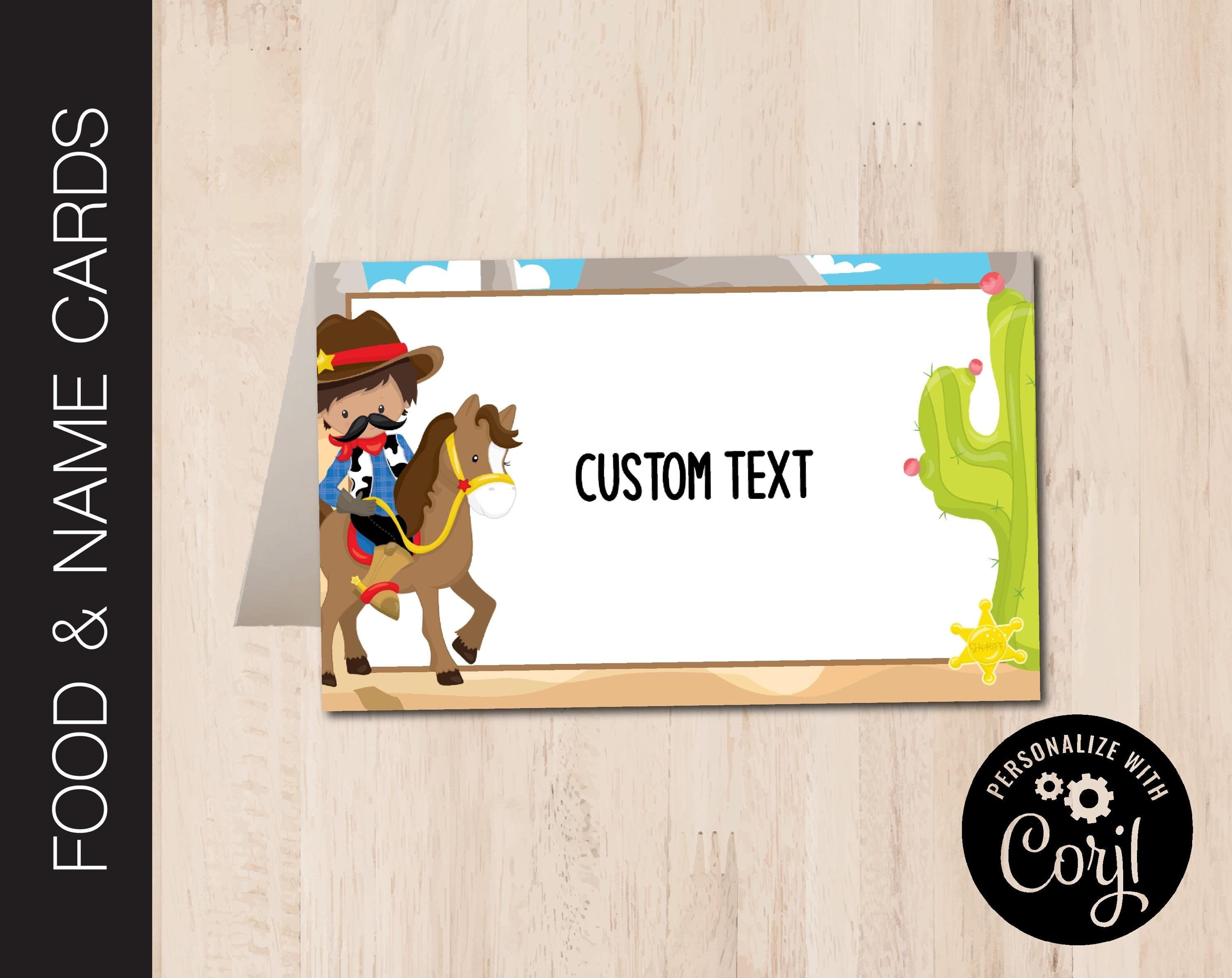 Editable RODEO Party Food Label Tents | Western Party Food Placards ...