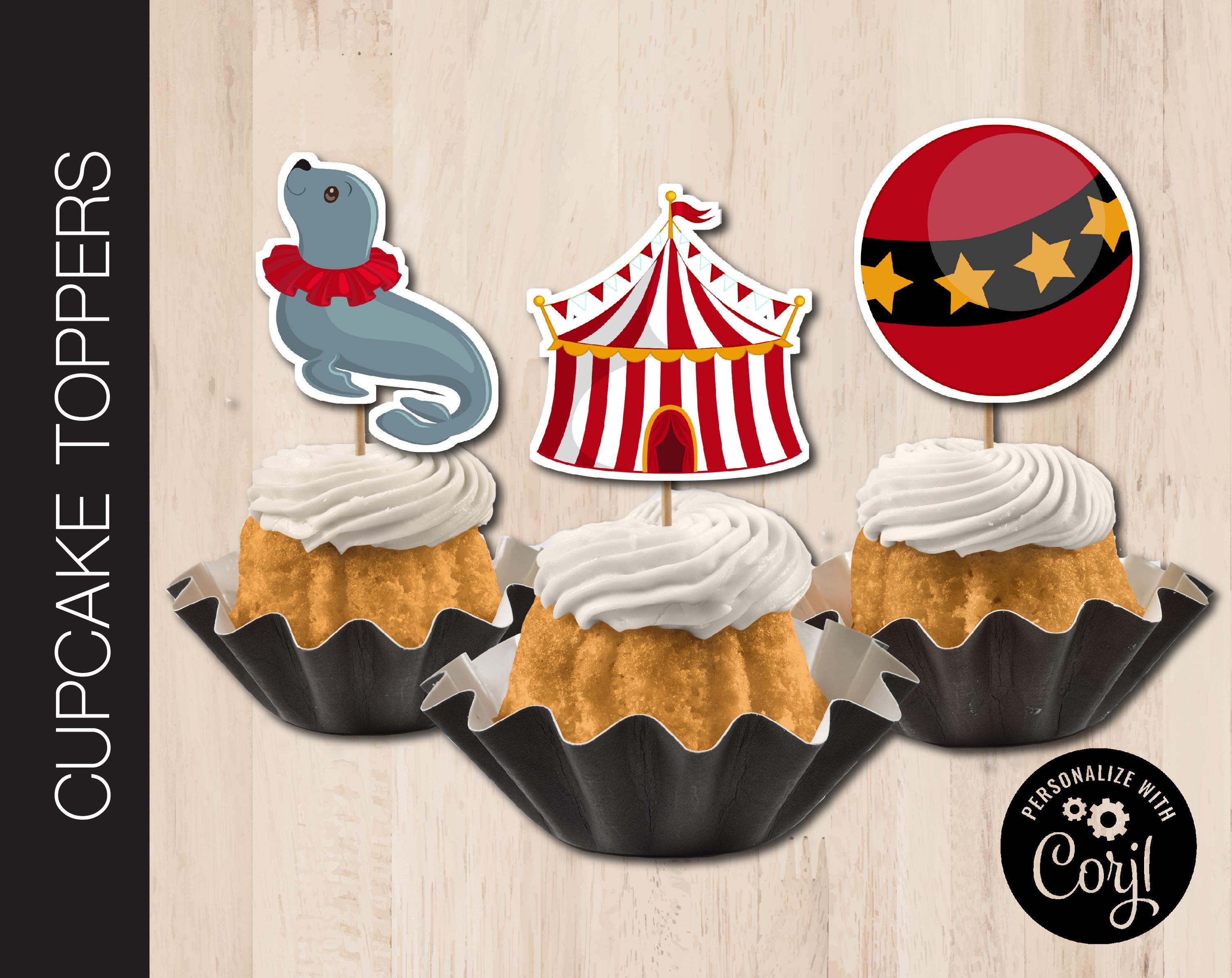 Printable CIRCUS Party Cupcake Topper | Birthday Party | Food Picks ...