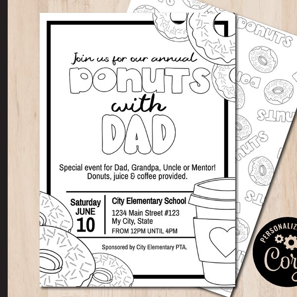 Donuts With Dad Invitation - Etsy
