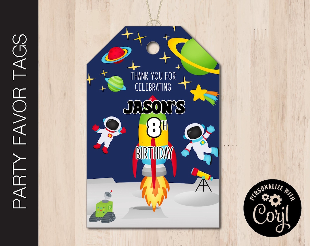 Printable OUTER SPACE Party Favor Tags | Party Gift Tag | Goodie Bag ...