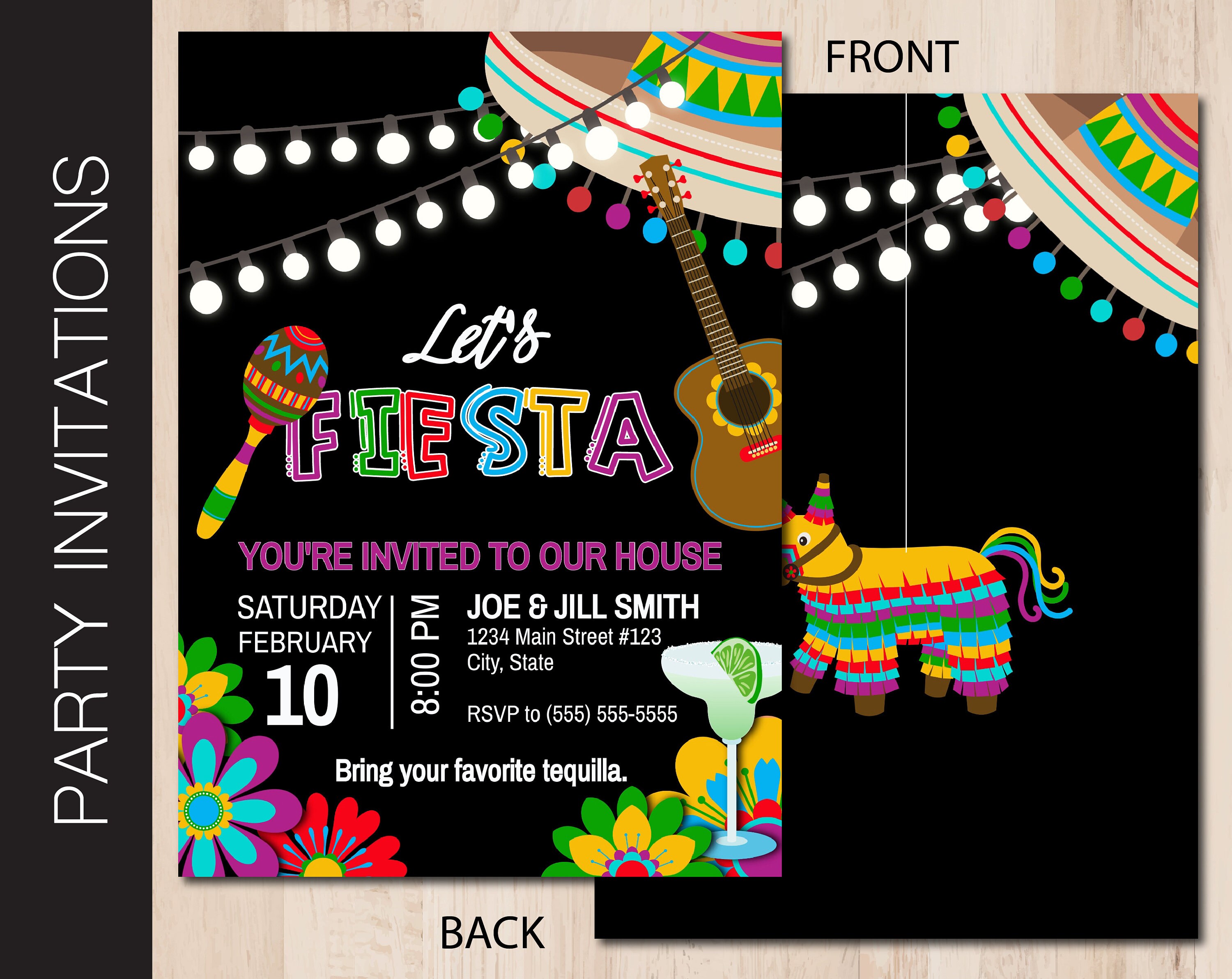 Editable MEXICAN FIESTA Invitation | Cinco De Mayo Party Invite | Taco ...