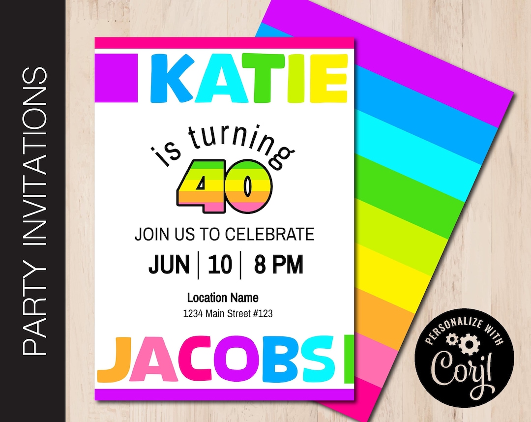 Editable Name Birthday Party Invitation | Adult Birthday Party | Kid ...