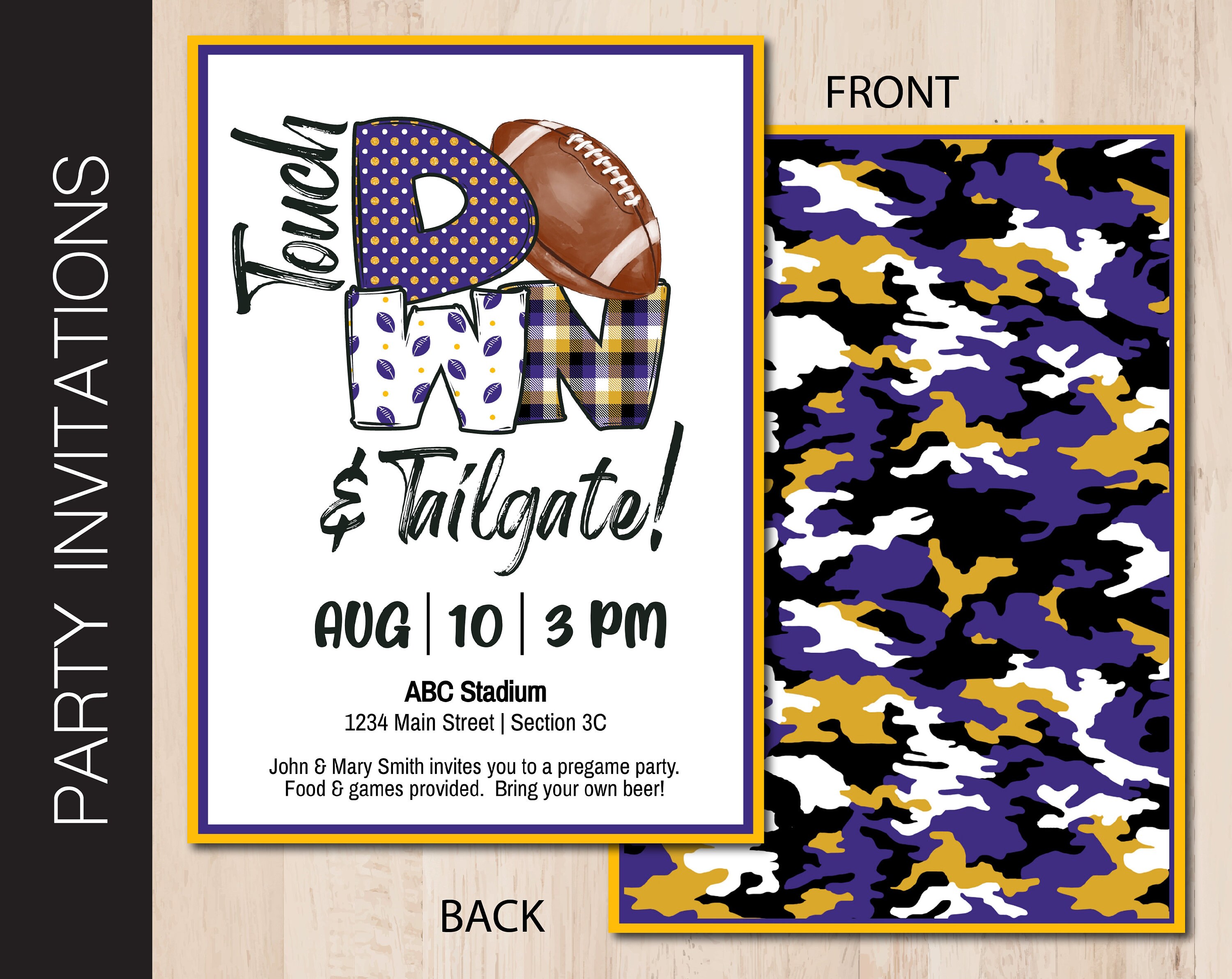 Editable TAILGATE Party Invitation | Football Tailgate | Football ...