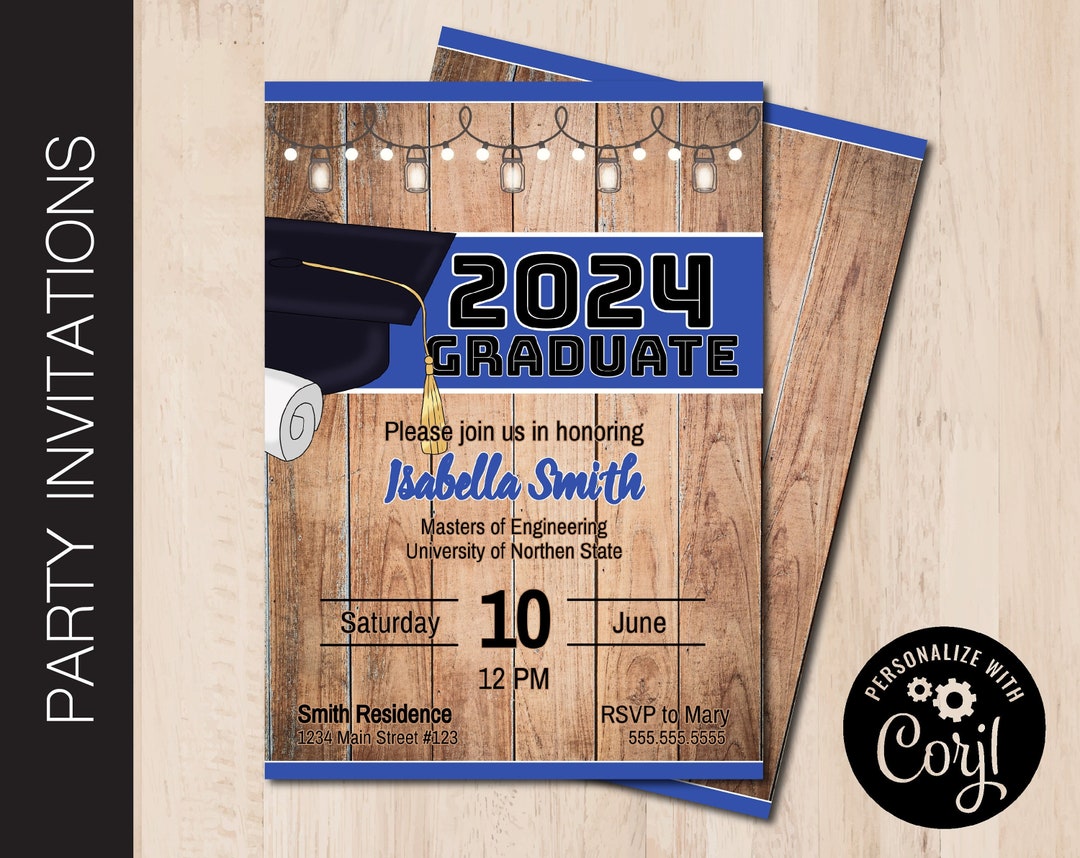 Editable GRADUATION Party Invitation | High School | College ...