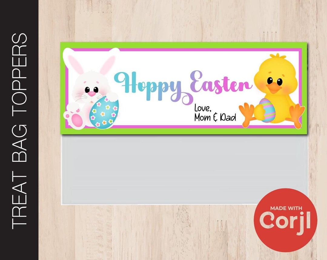 Editable EASTER Treat Bag Topper | Candy Bag | Bunny Day Goodie Bag ...