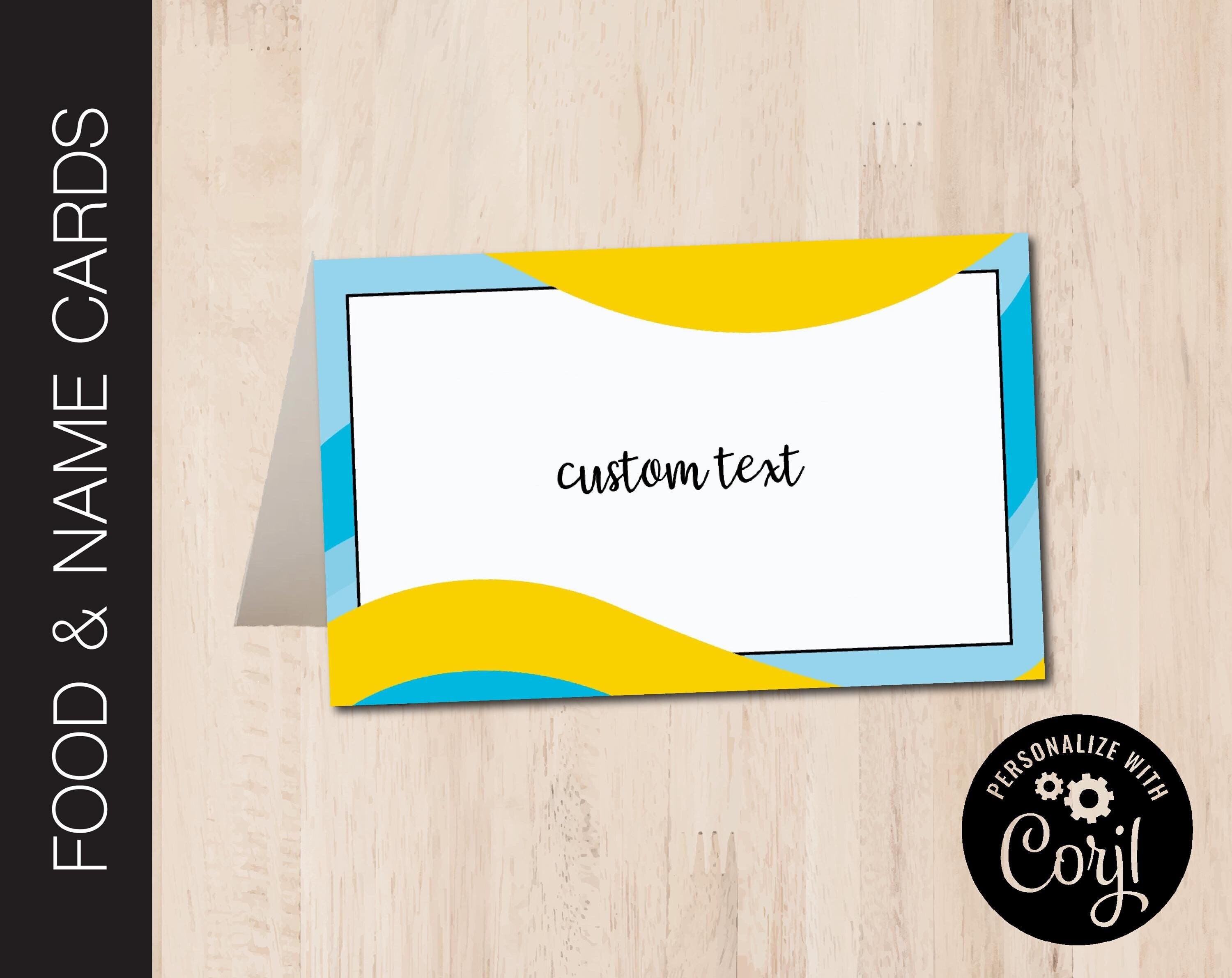 Editable SUMMER Party Food Label Tents | Party Food Placards | Party ...