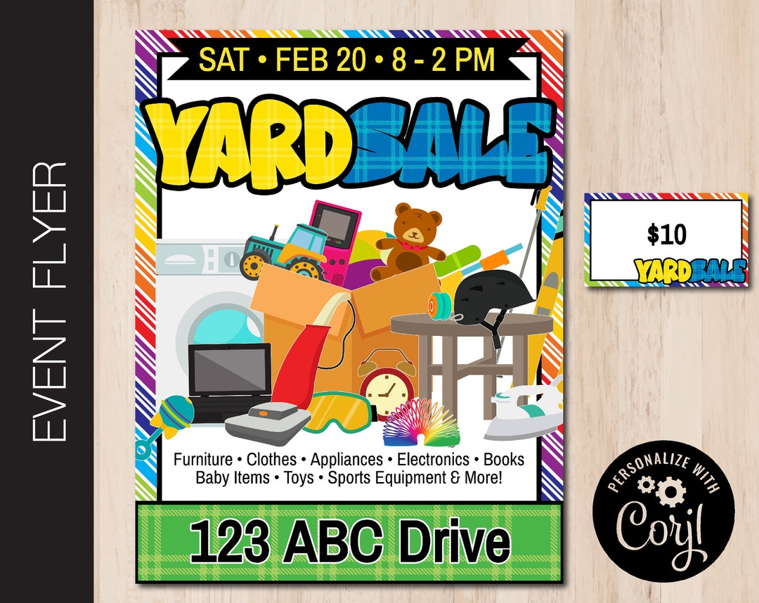 Editable Yard Sale Flyer Garage Sale Flyer Rummage Sale Neighborhood ...