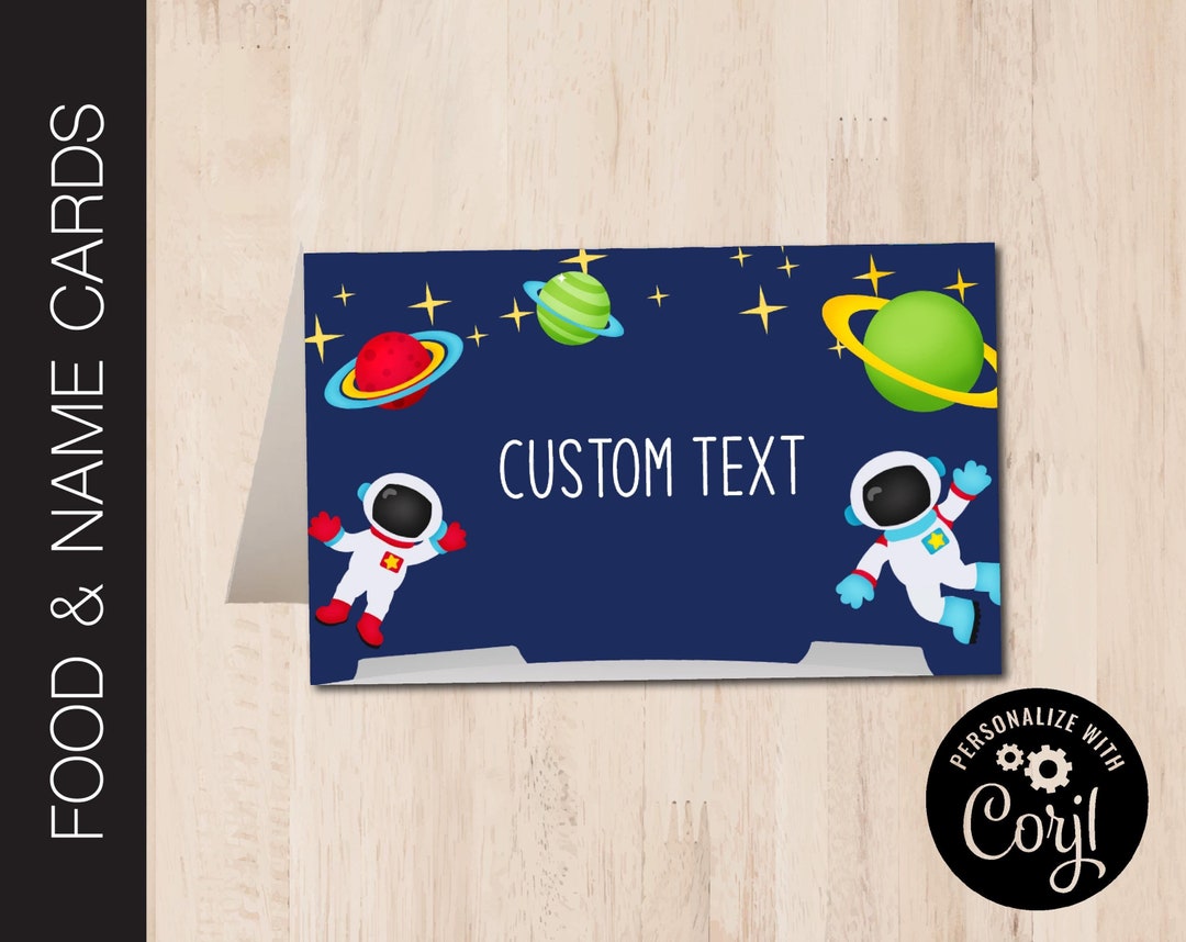 Editable OUTER SPACE Party Food Label Tents | Party Food Placards ...