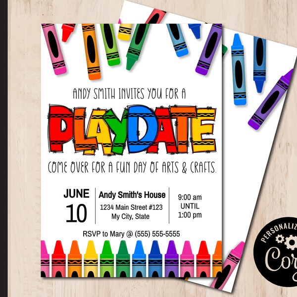 Playdate Invitation - Etsy