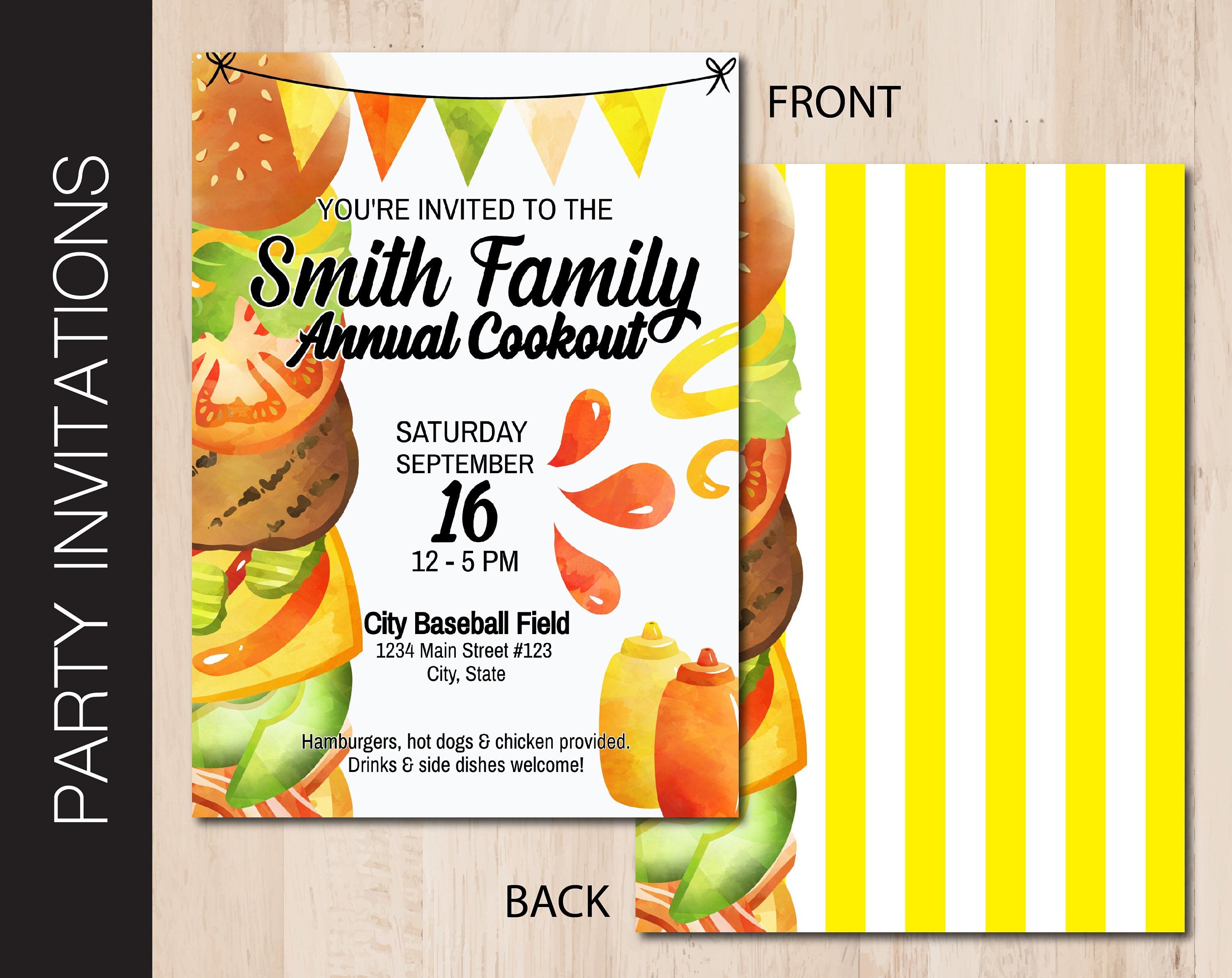 Editable COOKOUT Party Invitation | Backyard Barbecue | BBQ Invite ...