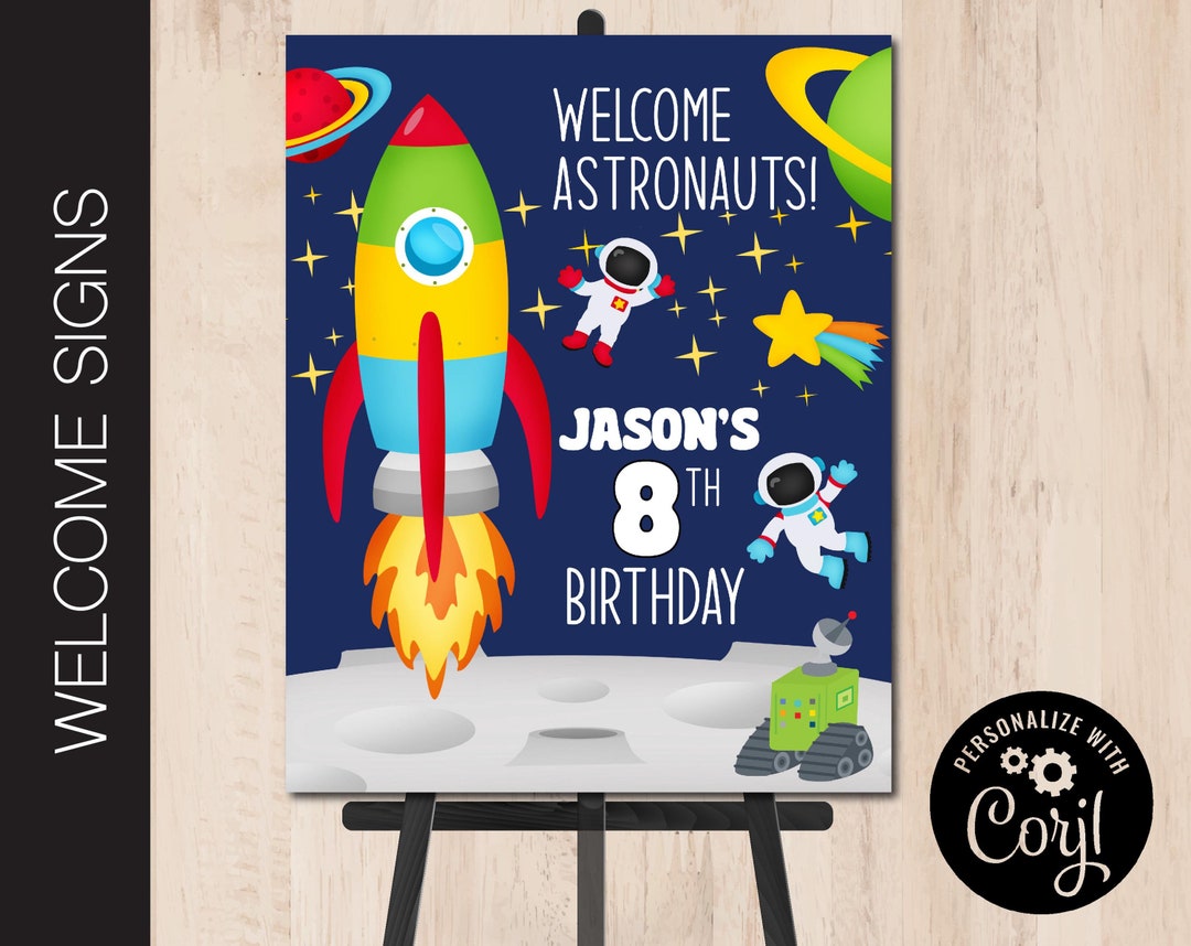 Editable OUTER SPACE Party Welcome Sign | Reception Sign | Entrance ...