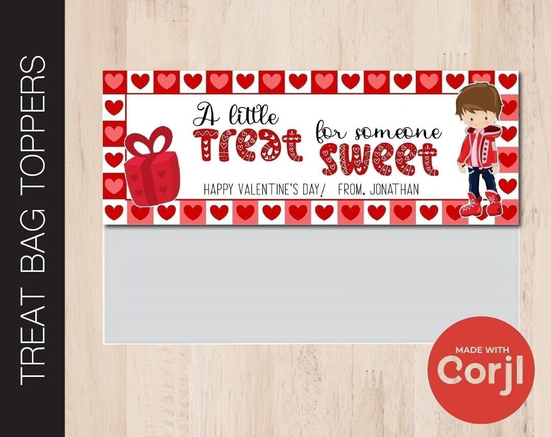 Editable VALENTINES DAY Treat Bag Topper | Candy Bag | Cupid Day Goodie ...