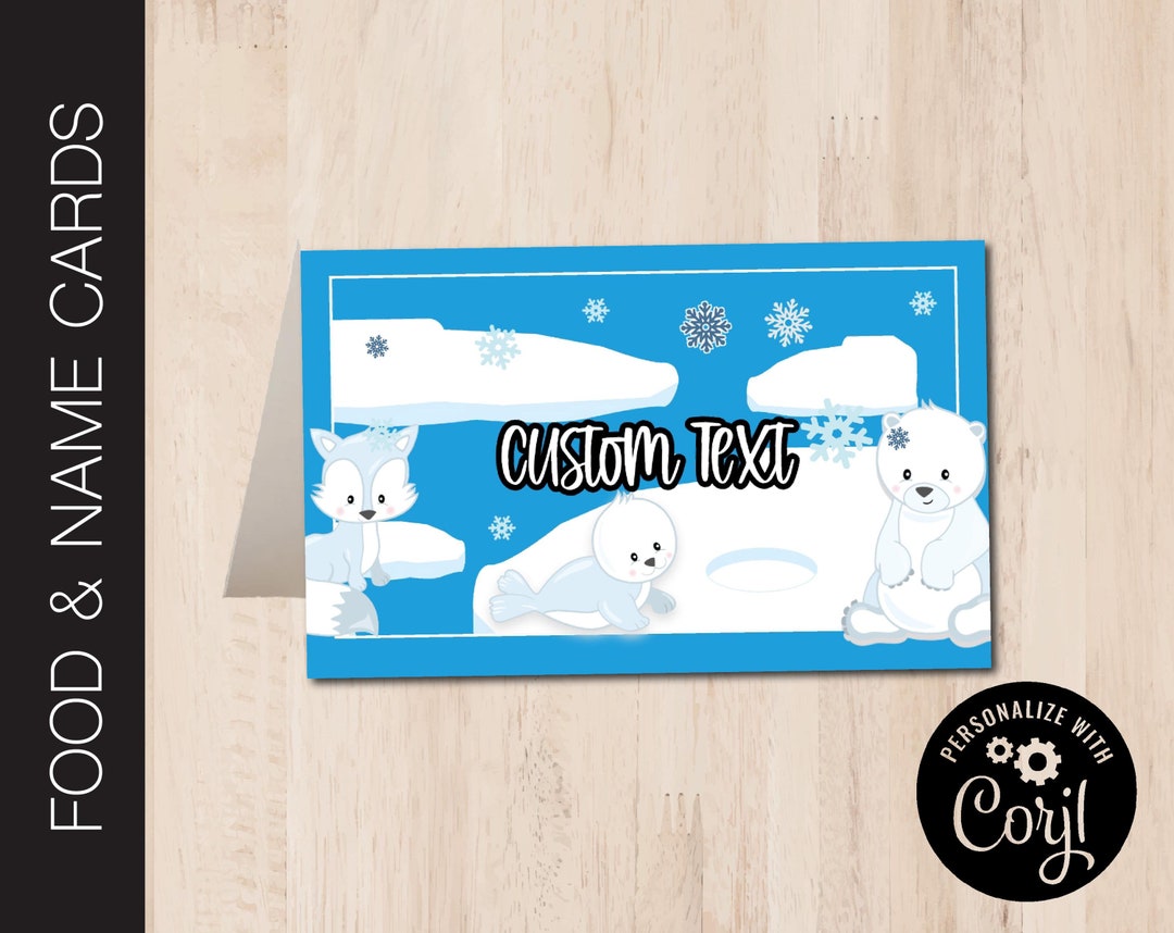 Editable ARCTIC ANIMALS Party Food Label Tents | Party Food Placards ...