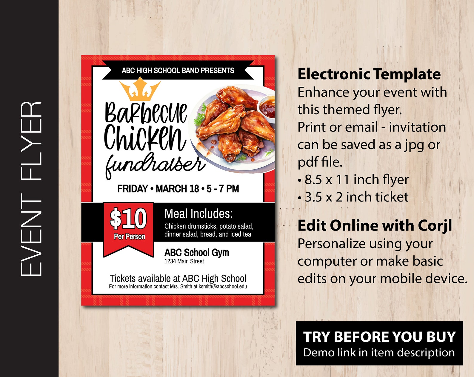Editable BBQ Chicken Fundraiser Flyer | Custom Barbecue Chicken ...