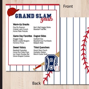 Editable BASEBALL Party Menu | Food Menu | Drink Sign | Concessions ...