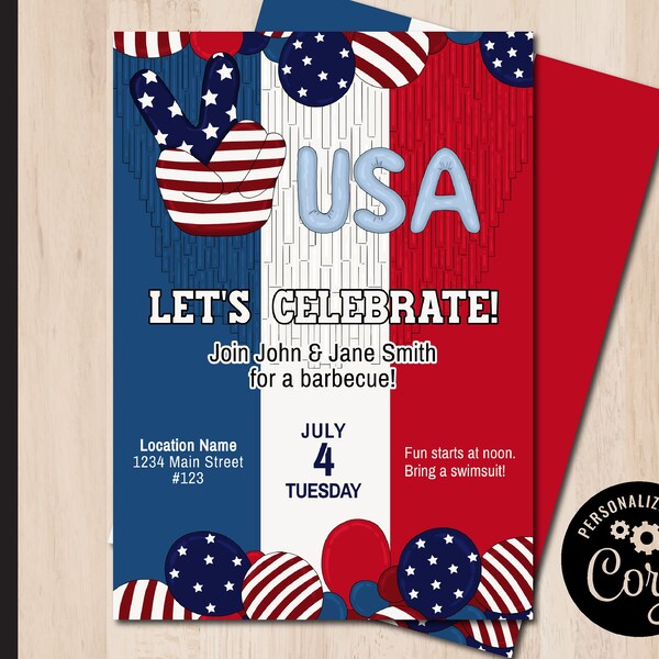 Independence Day Party Invitation - Etsy