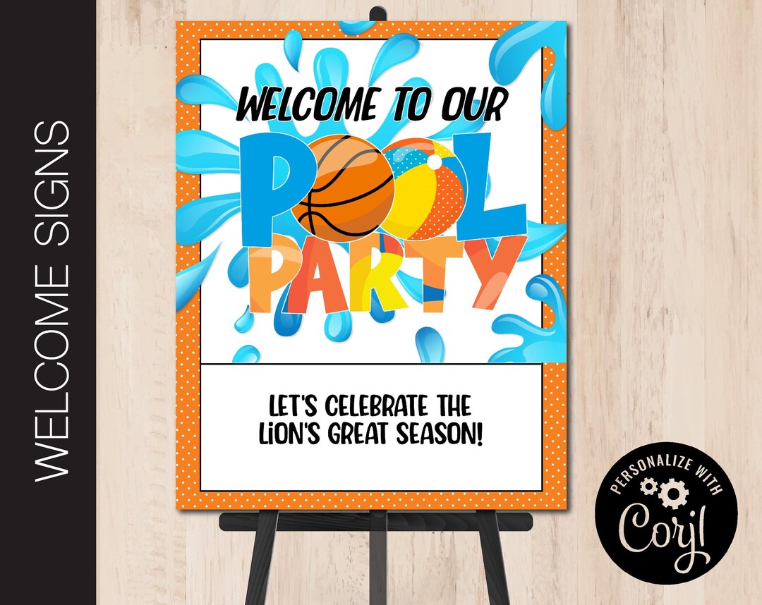 Editable BASKETBALL Party Welcome Sign | Reception Sign | Entrance ...
