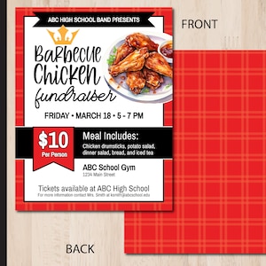 Editable BBQ Chicken Fundraiser Flyer | Custom Barbecue Chicken ...
