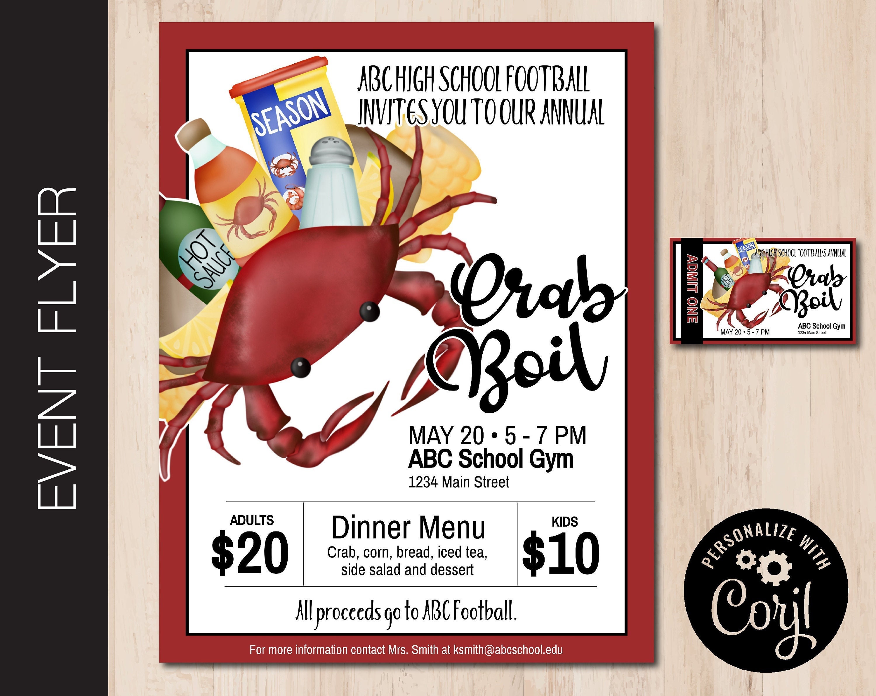 Editable Crab Boil Flyer | Custom Crab Boil Poster Event Invitation ...