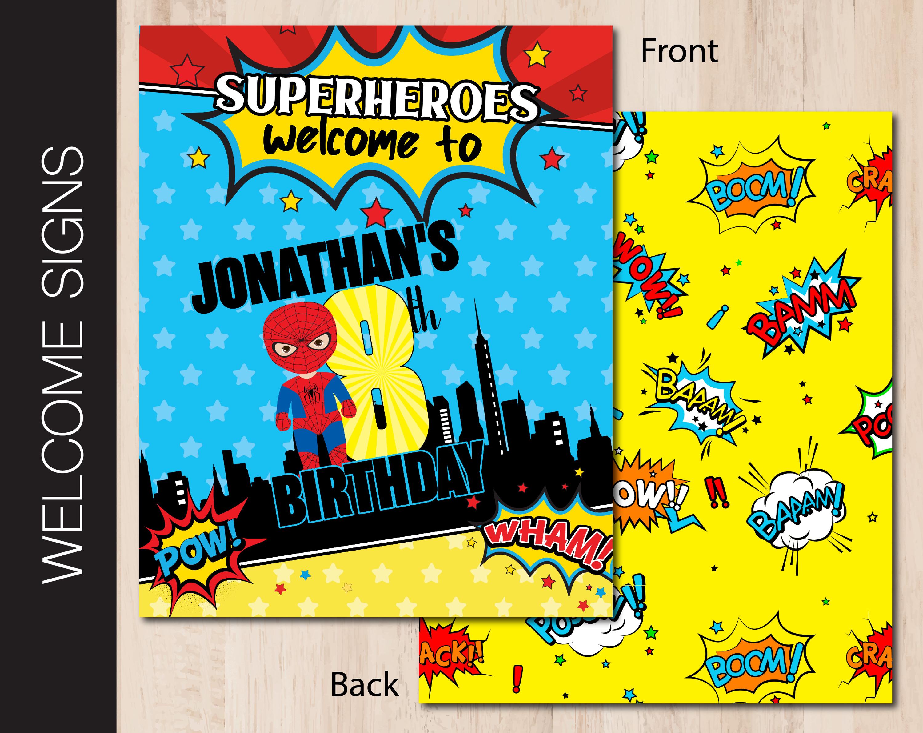 Editable SUPERHERO Party Welcome Sign | Reception Sign | Entrance ...
