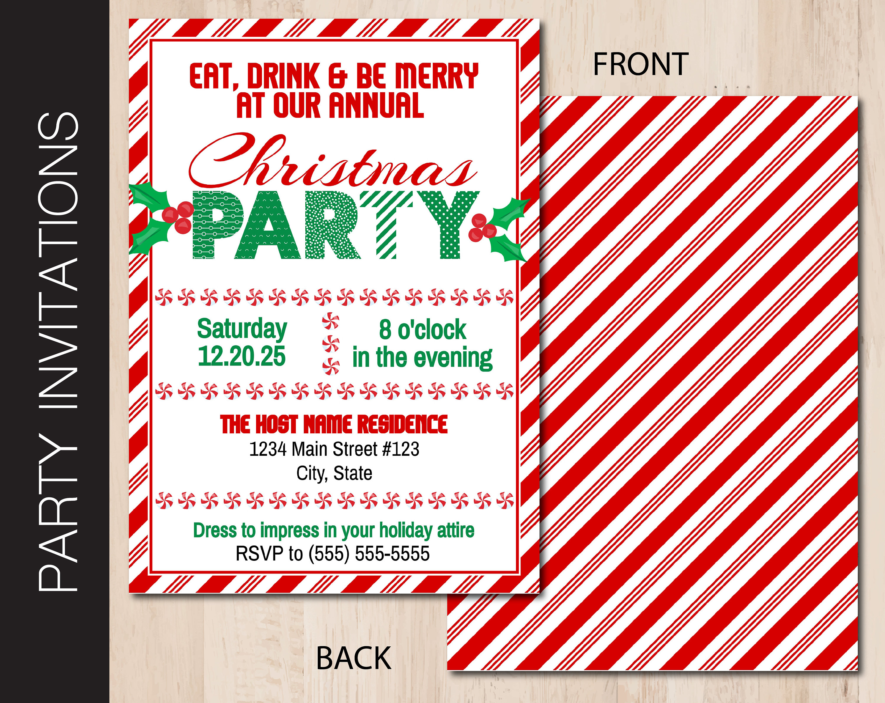 Editable CHRISTMAS Party Invitation | Xmas Party | Holiday Party ...