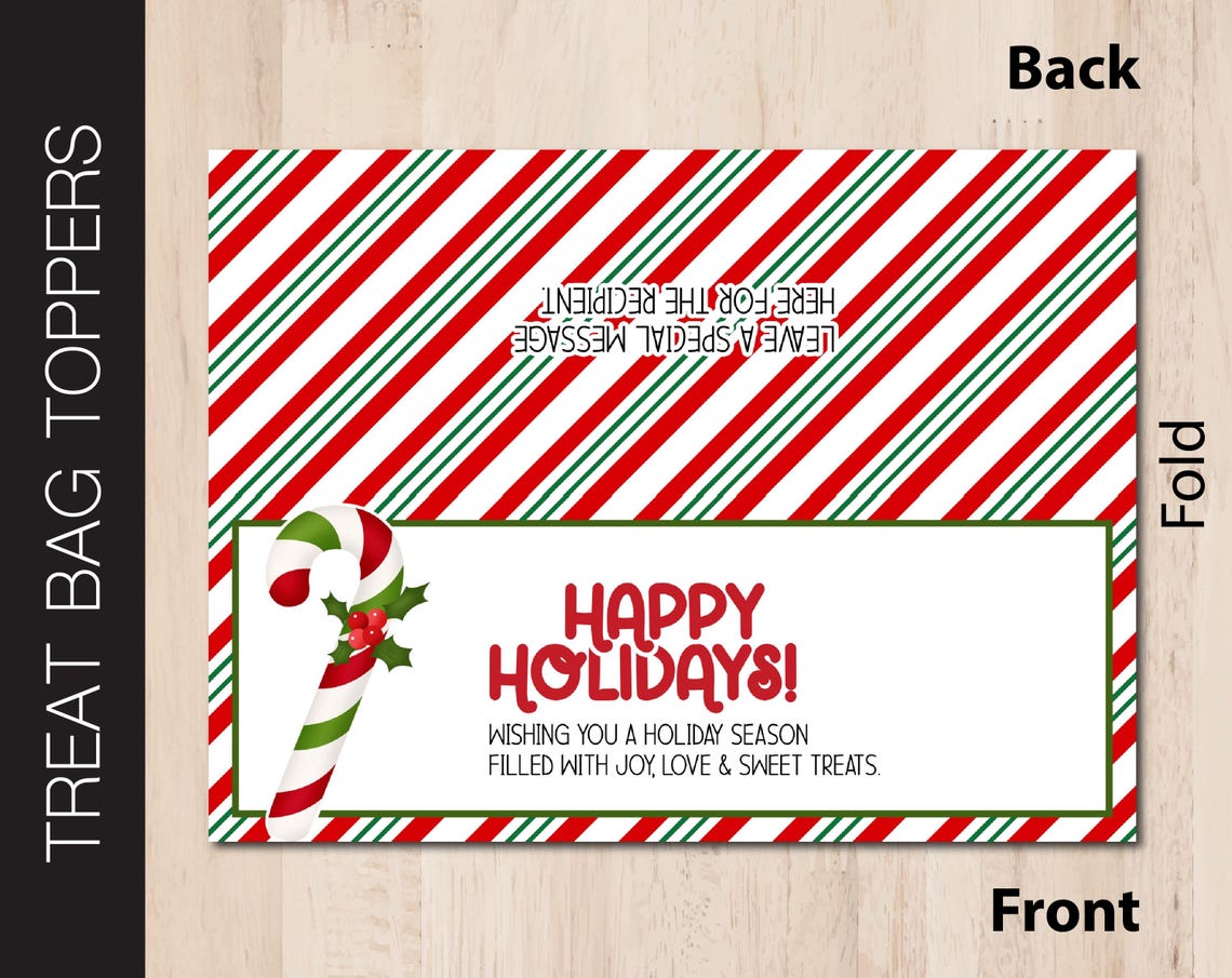 Editable CHRISTMAS Treat Bag Topper | Candy Bag | Xmas Goodie Bag ...