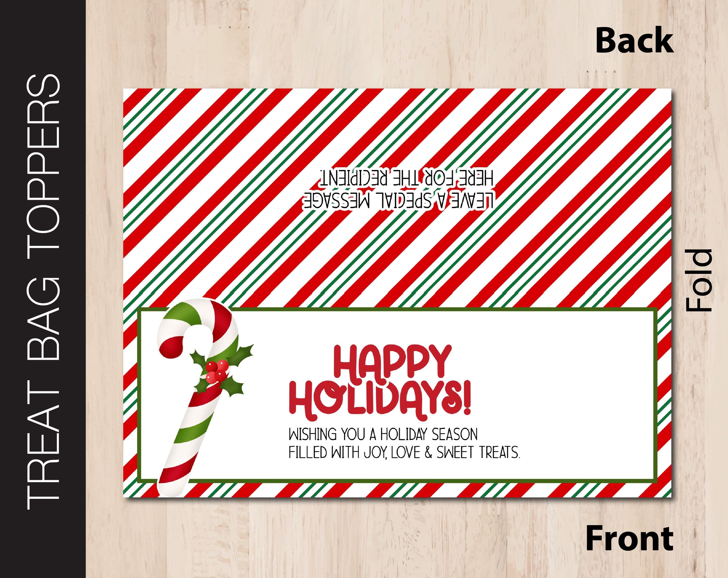 Editable CHRISTMAS Treat Bag Topper | Candy Bag | Xmas Goodie Bag ...