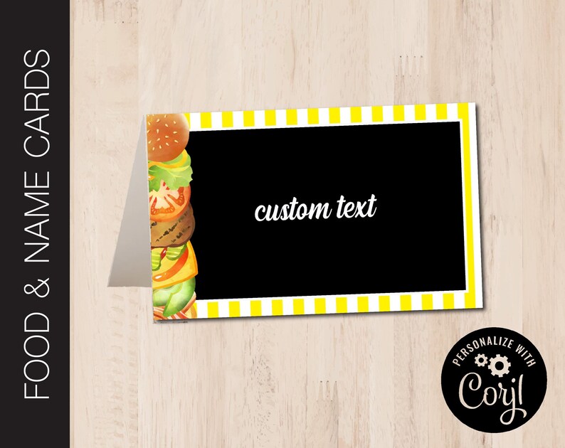 Editable COOKOUT Party Food Label Tents | Party Food Placards | Party ...