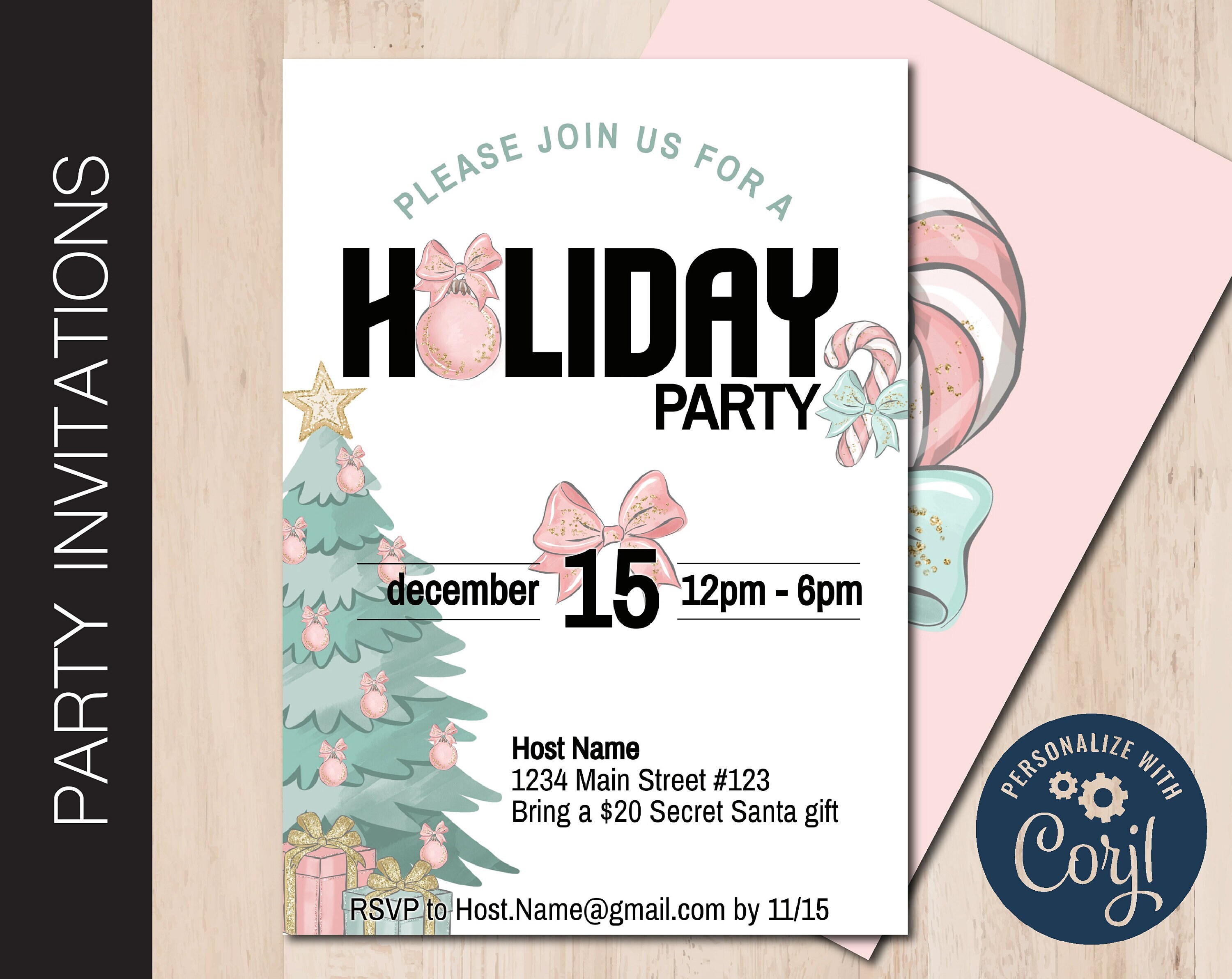 Editable HOLIDAY Party Invitation Christmas Party Holiday - Etsy