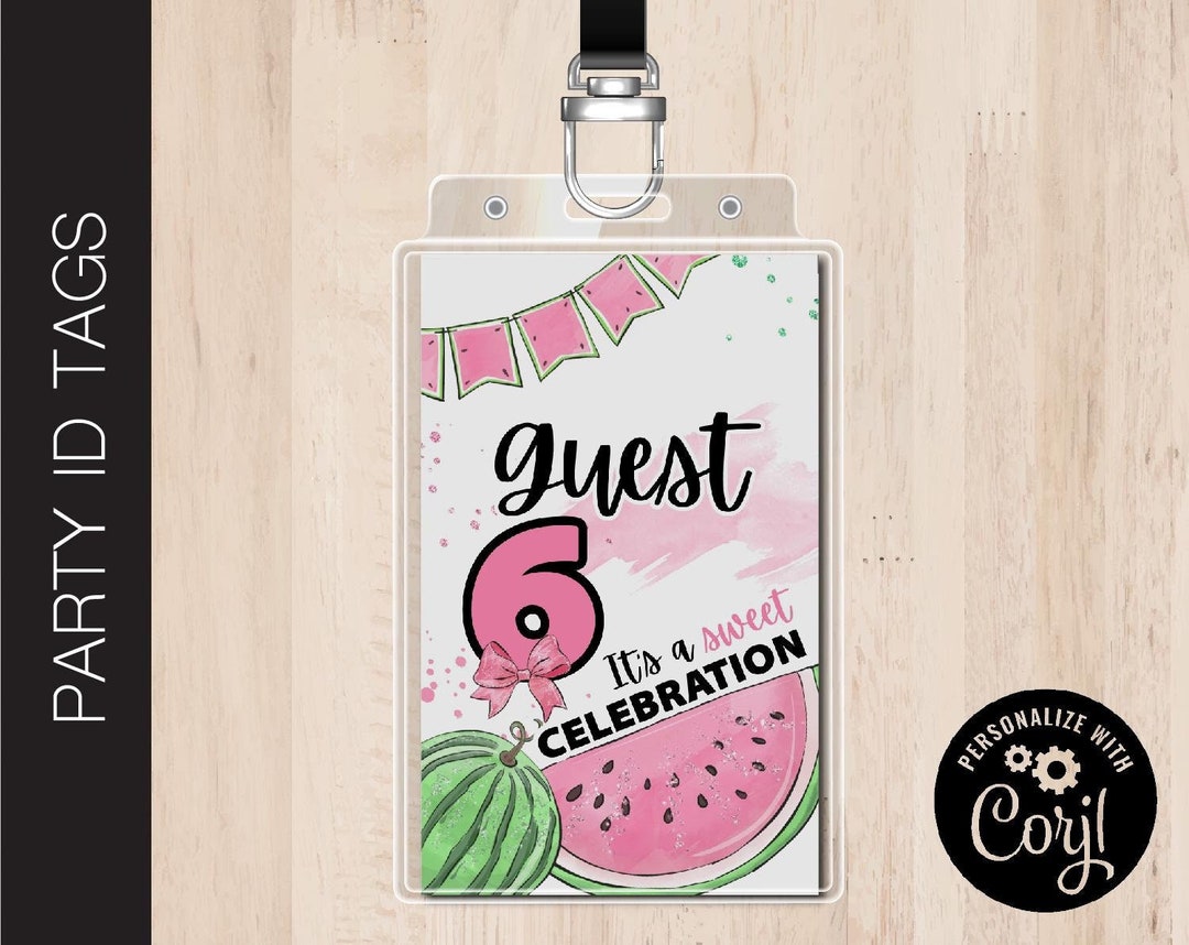 Editable SWEET CELEBRATION Party ID Tag | Vip All Access Pass | Id ...