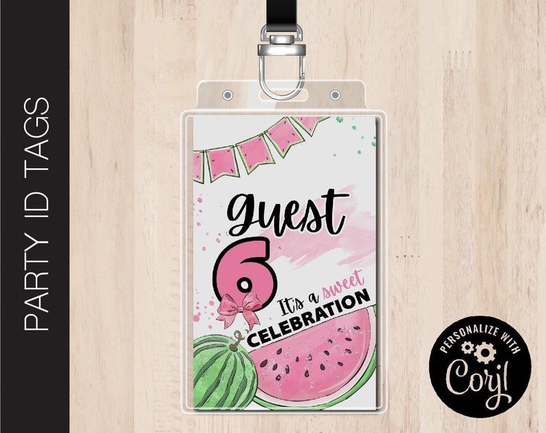 Editable SWEET CELEBRATION Party ID Tag | Vip All Access Pass | Id ...