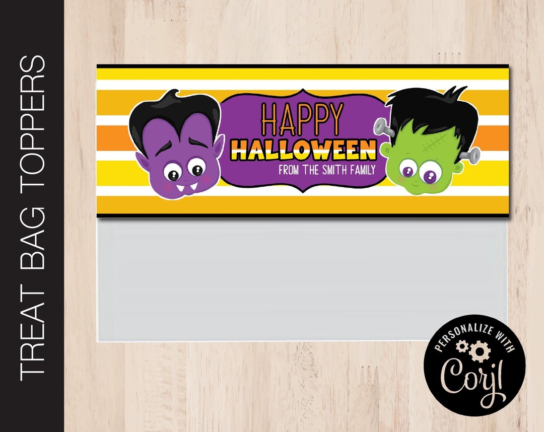 Editable HALLOWEEN Treat Bag Topper | Candy Bag | Goodie Bag | Favor ...