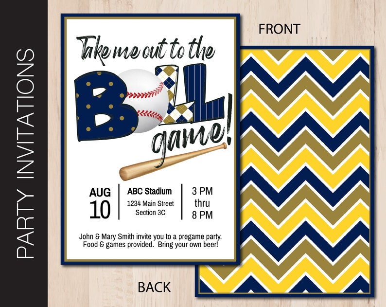 Editable TAILGATE Party Invitation | Game Day | Baseball Invite | Blue ...
