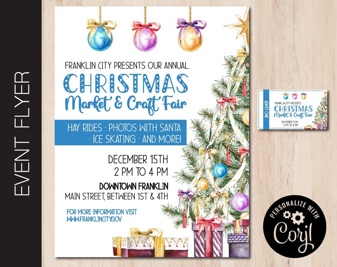 Editable Christmas Market Event Flyer | Christmas Market Poster Event ...