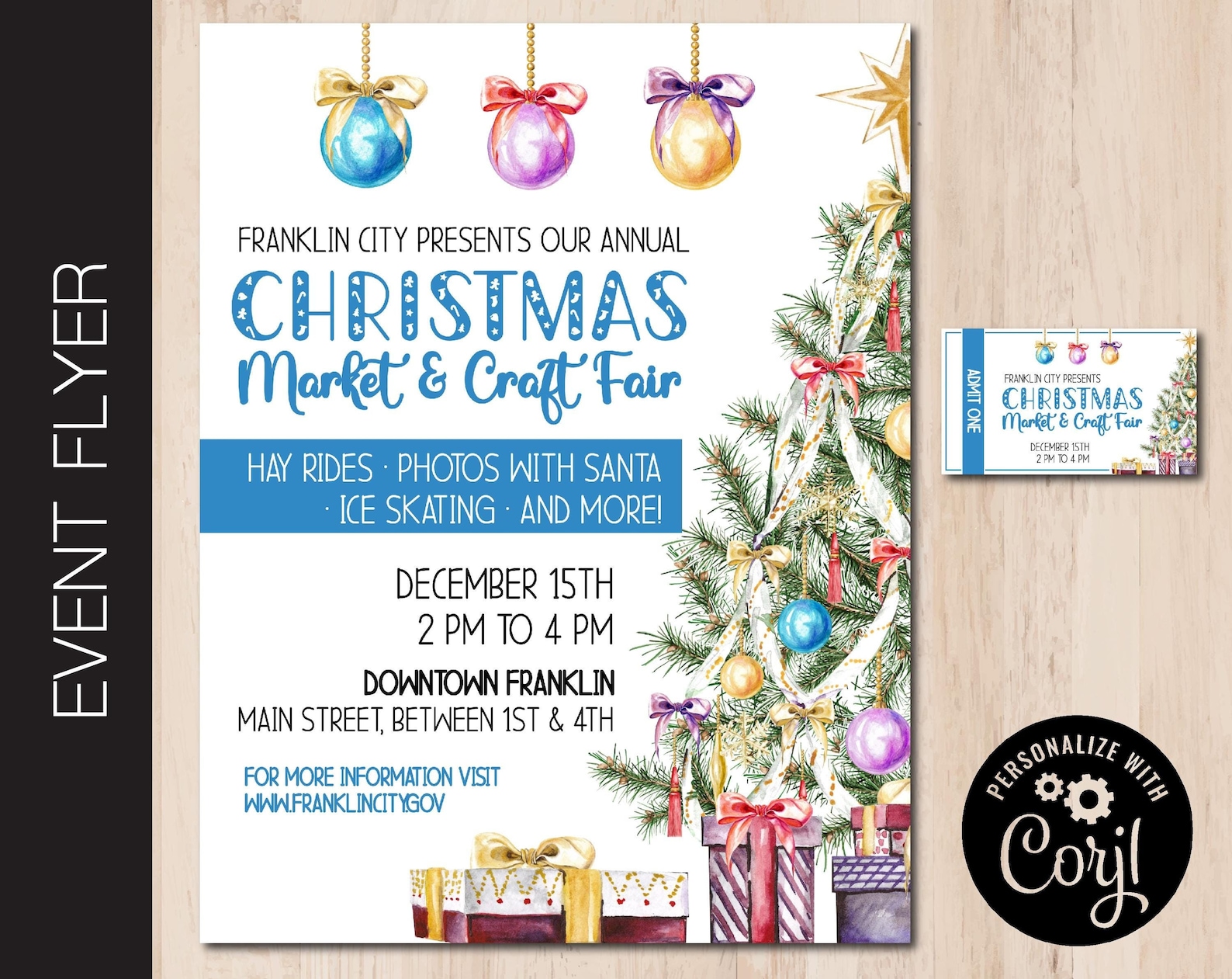 Editable Christmas Market Event Flyer | Christmas Market Poster Event ...